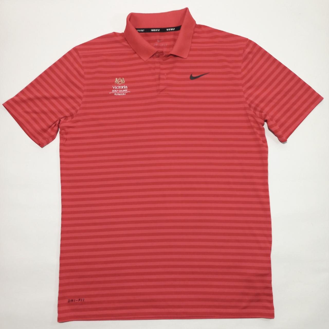 Nike Golf Dri-Fit Victoria Golf Course Red Striped... - Depop