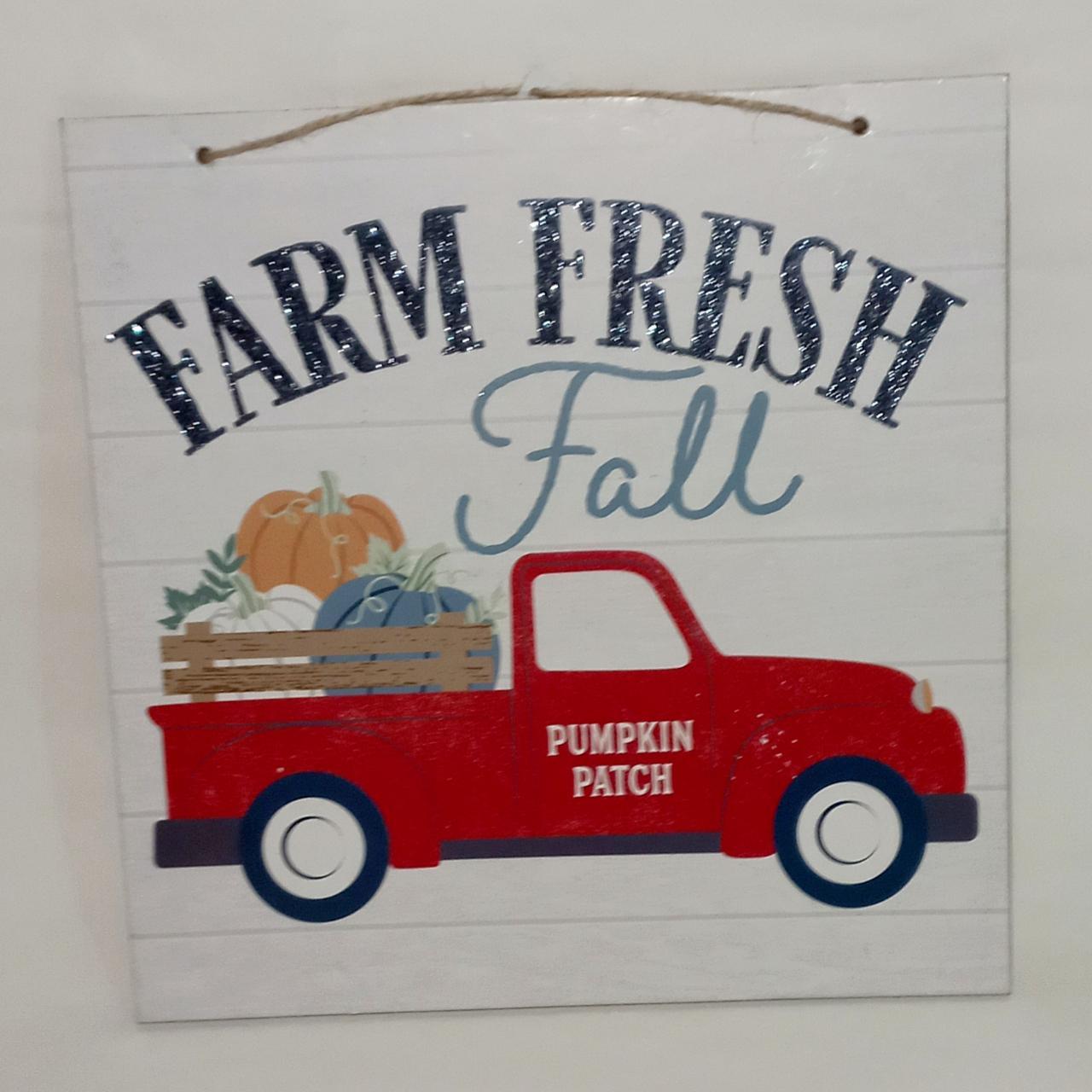 New Farm Fresh Fall Pumpkin Patch Red Truck Decor... - Depop