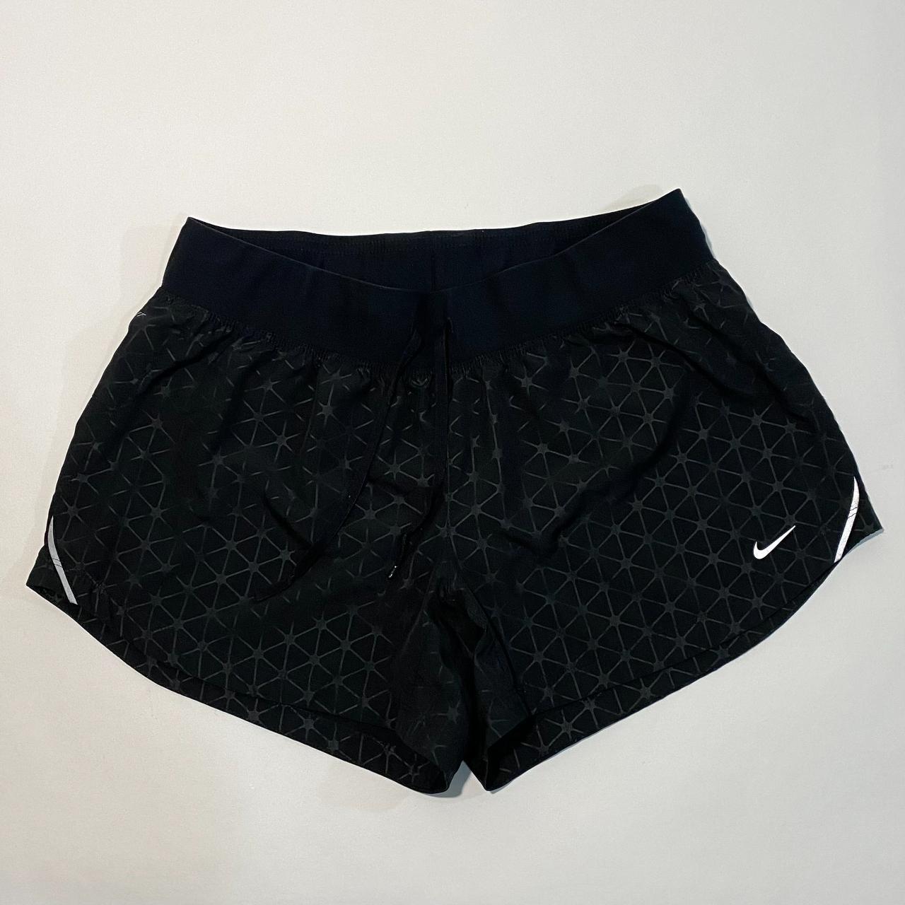 Nike Dri Fit Geometric Print Running Shorts Black... - Depop