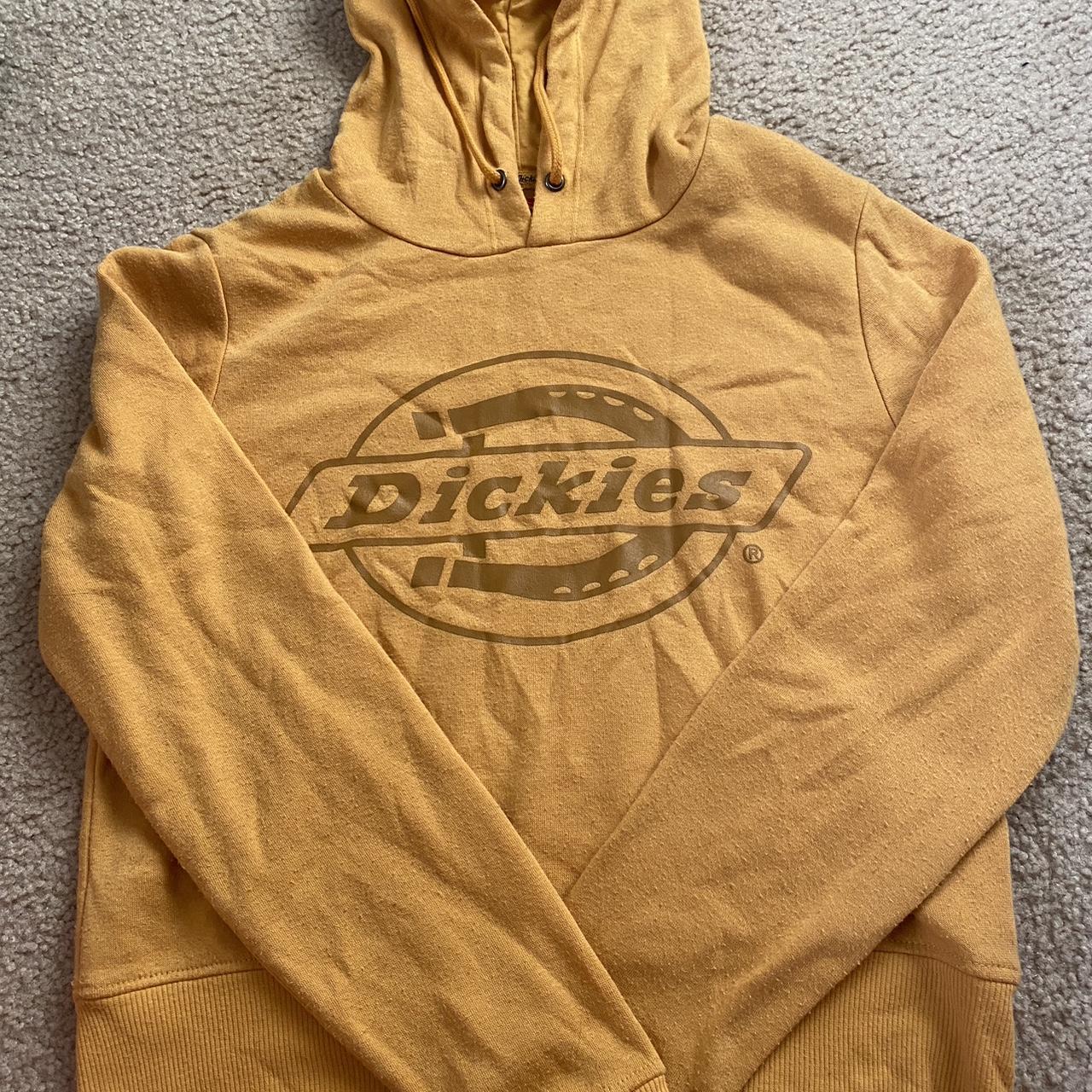 Dickies yellow cropped hoodie Size... - Depop