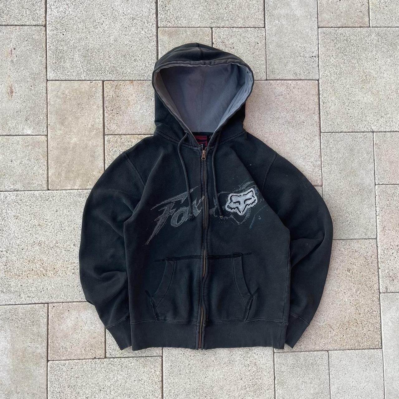 Vintage Y2K Fox Racing zip up hoodie. Size S. Super... - Depop