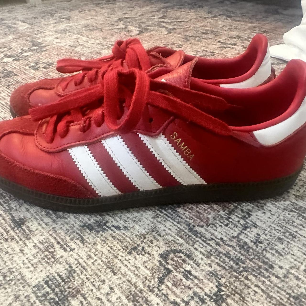 Red sambas arsenal soccer size 7 men’s and women’s 8.5 - Depop