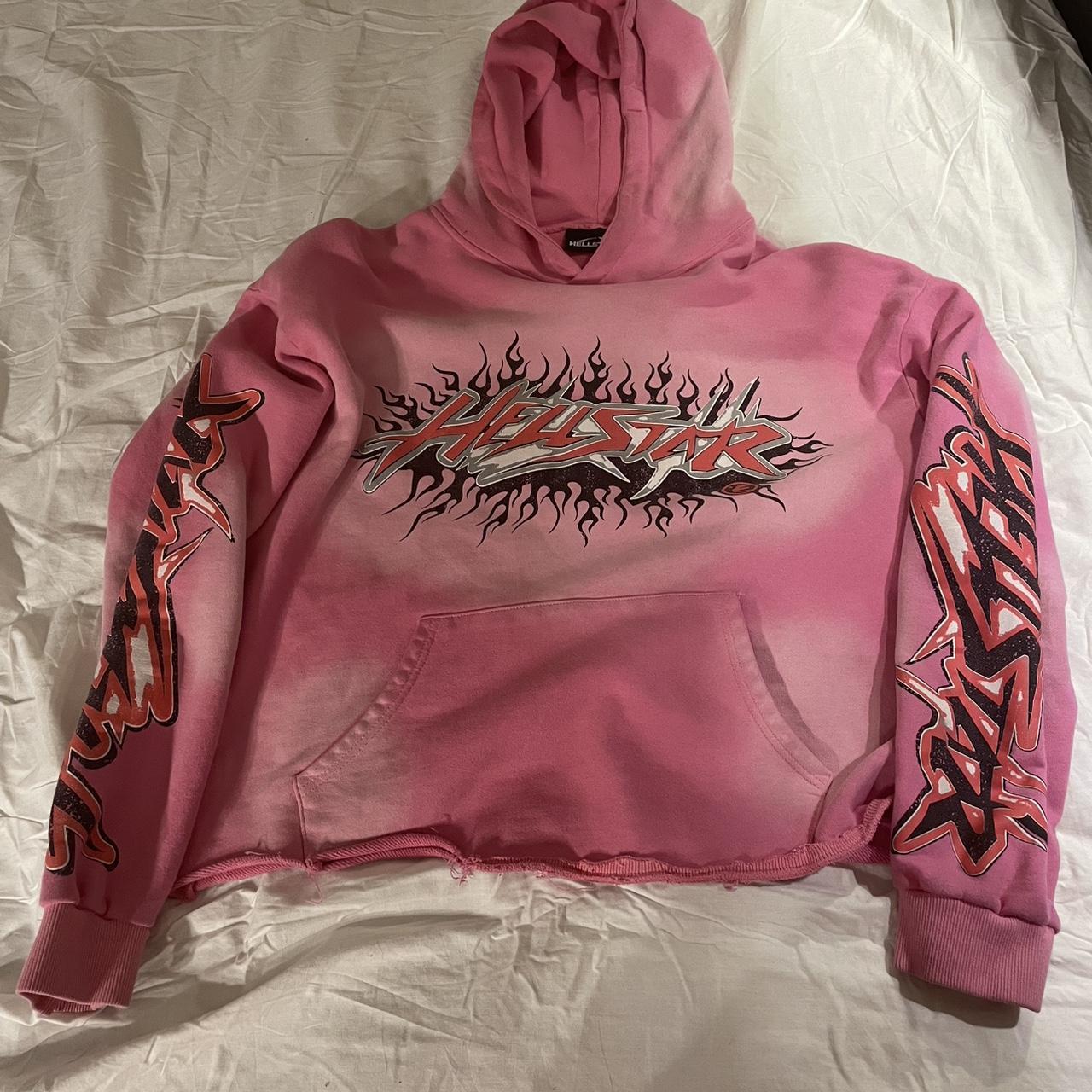 Pink hell star hoodie size M | Depop