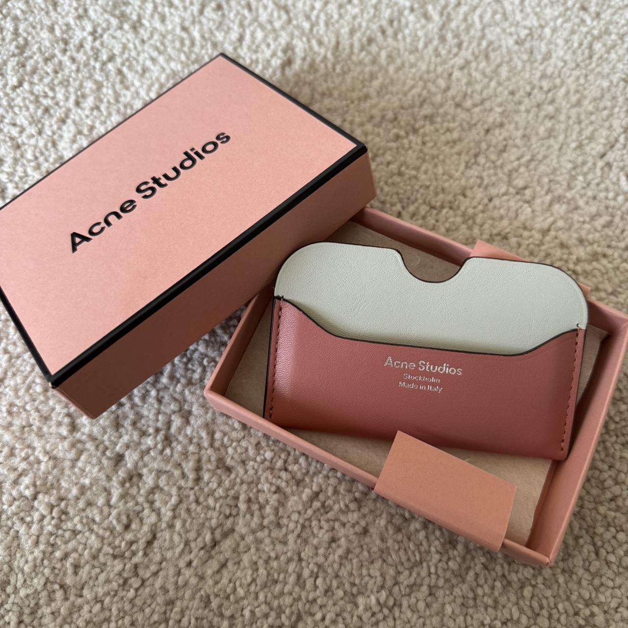 Acne Studios card holder in pink and offwhite. Super... - Depop