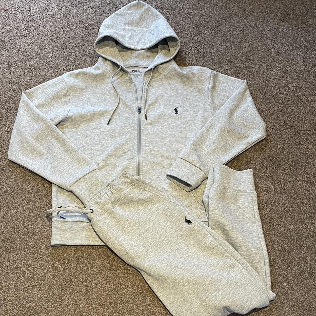 Small grey Ralph Lauren tracksuit worn once looks... - Depop