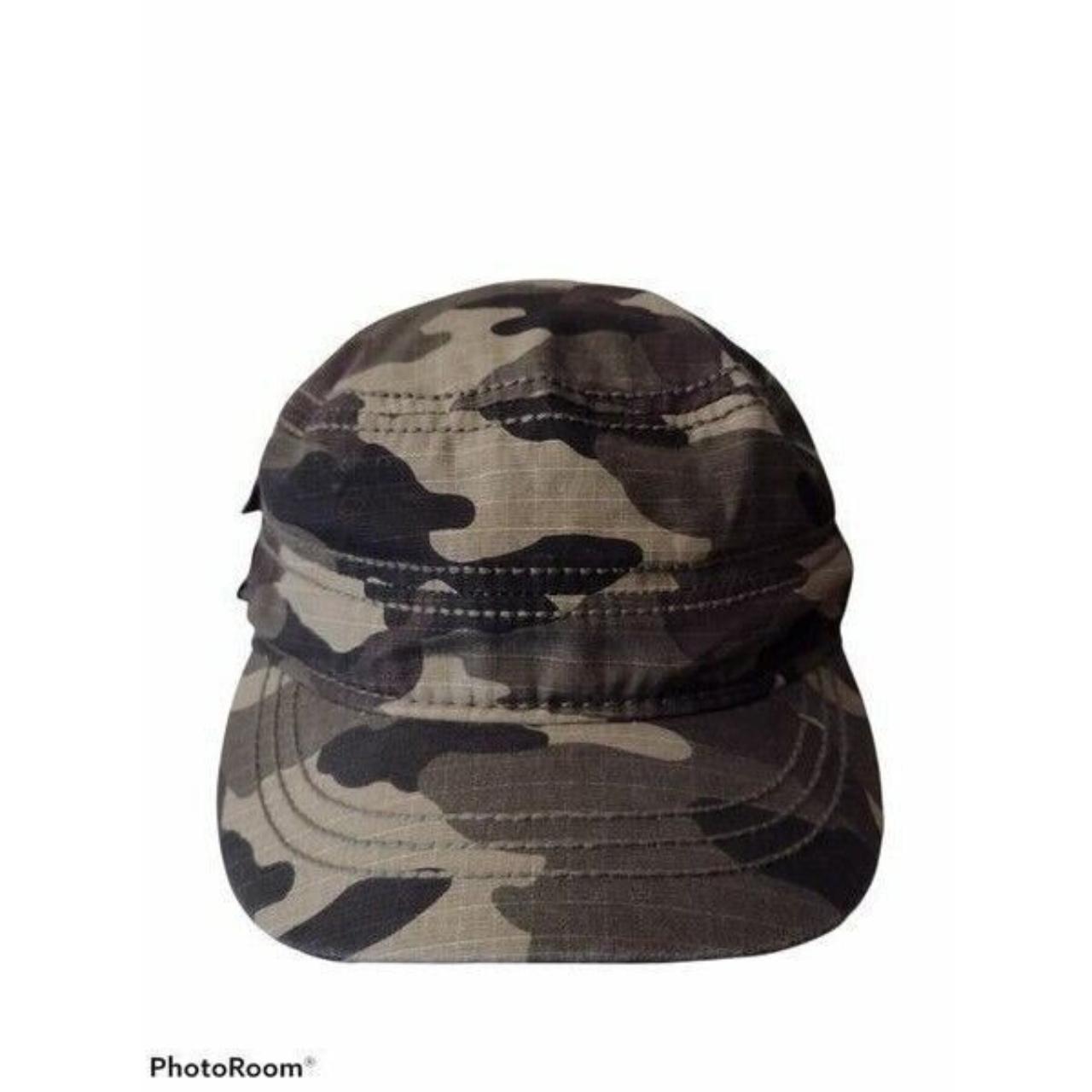 Camoflague Strapback Cap with Pocket on Side - Depop