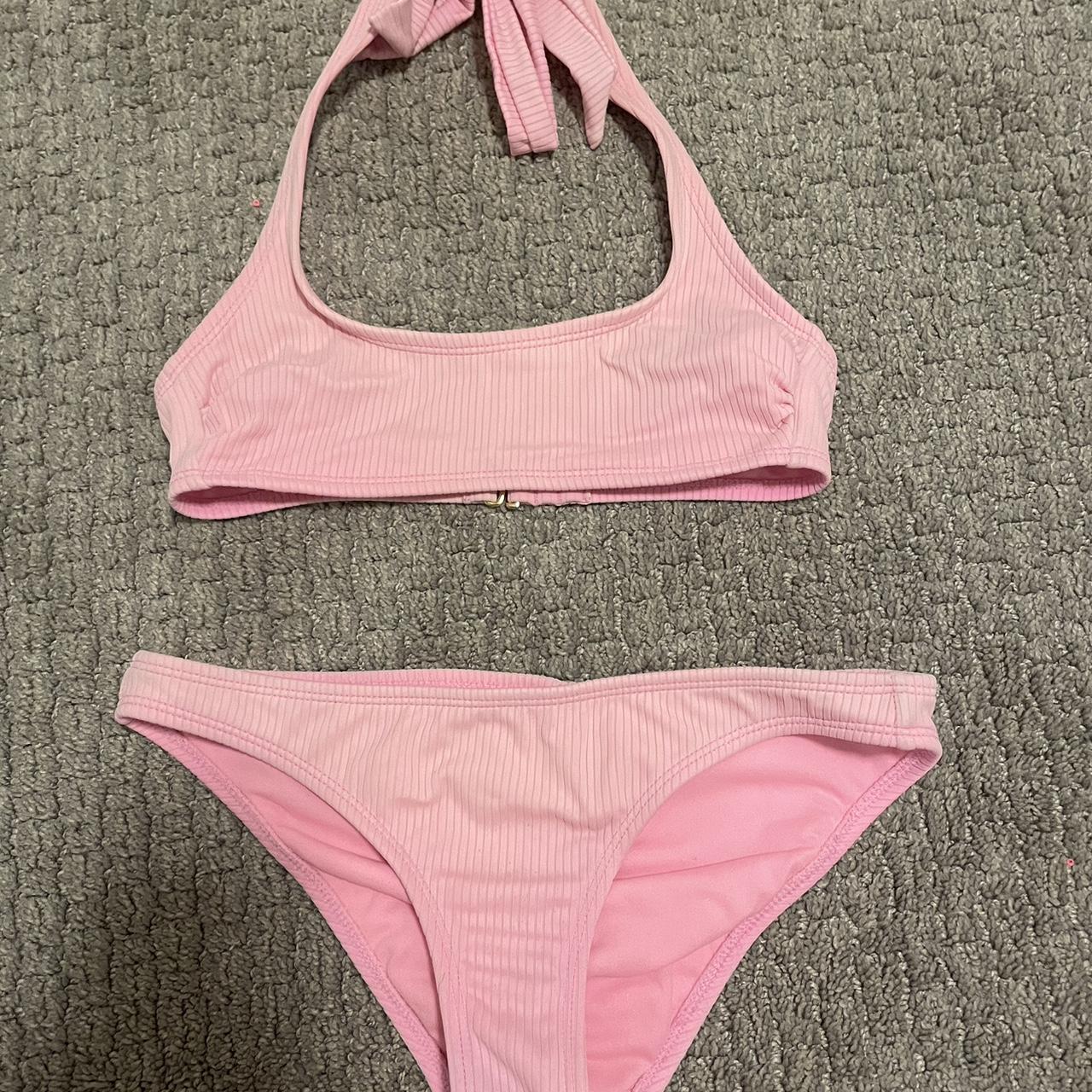 fairly worn pastel pink target bikini bottoms S top XS - Depop