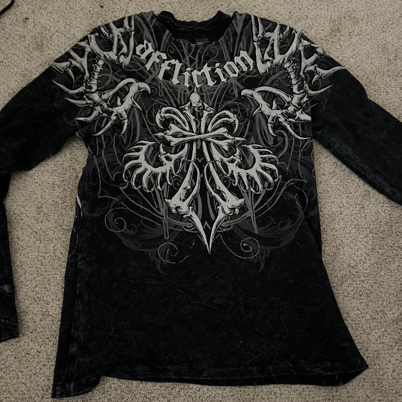 Affliction long sleeve thermal tee size medium ON... - Depop