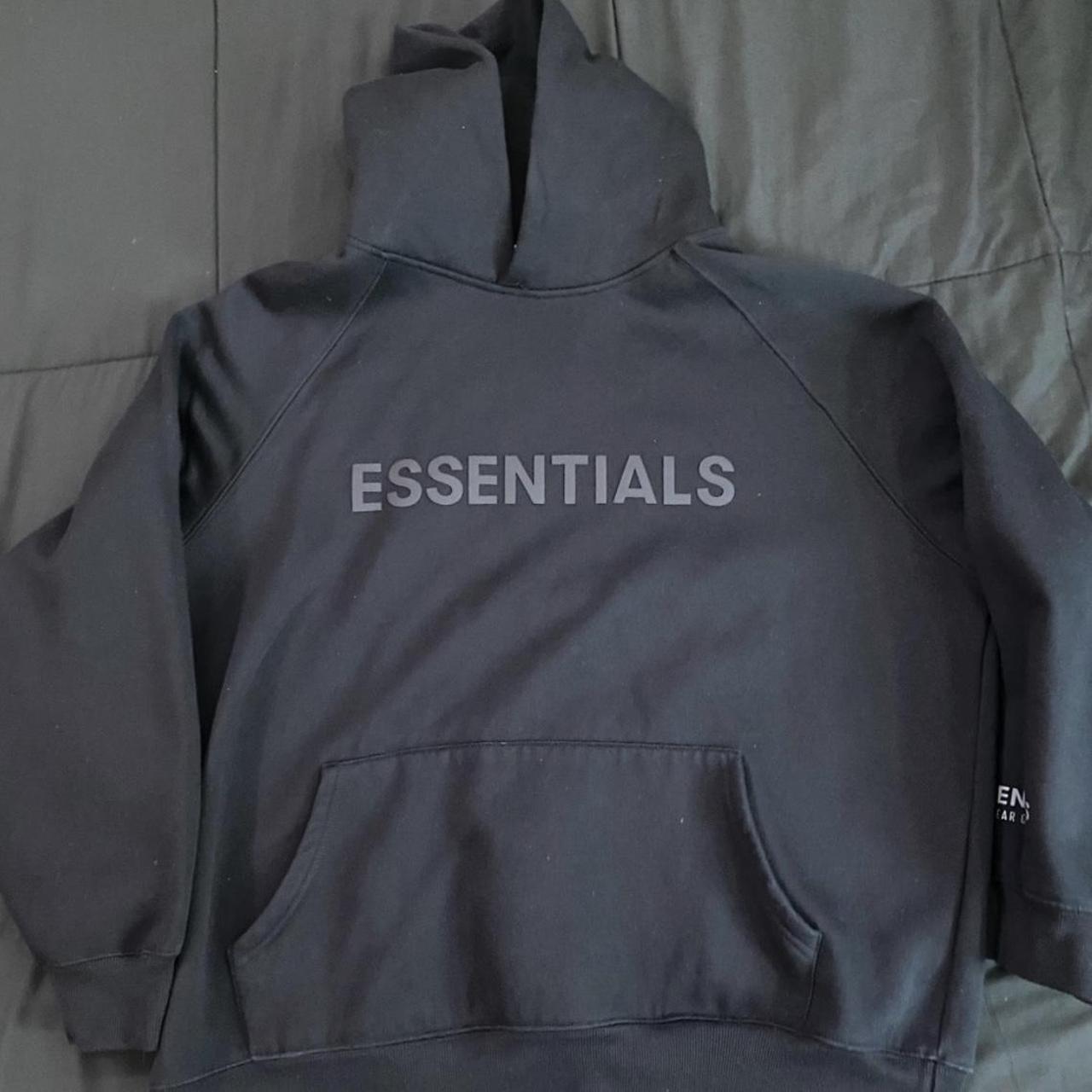 Black Essentials Hoodie Pullover Fear of God... - Depop