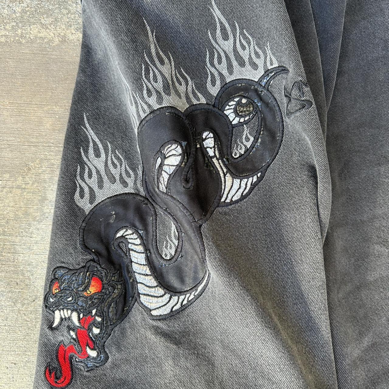 JNCO HISSING SNAKES 90s Jeans 34x32 Measurements... - Depop