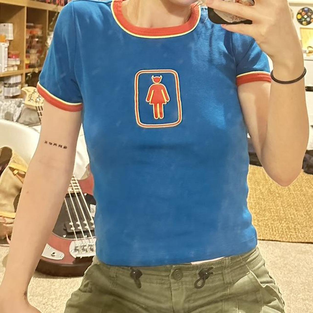 Basic pleasure mode ‘she devil’ ringer Baby tee from... - Depop