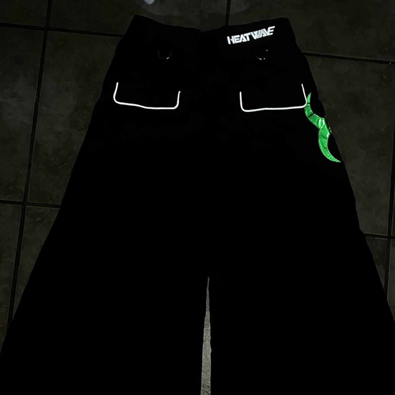 Heatwave Rave Gear UV Biohazard Phat Pants Barely... - Depop