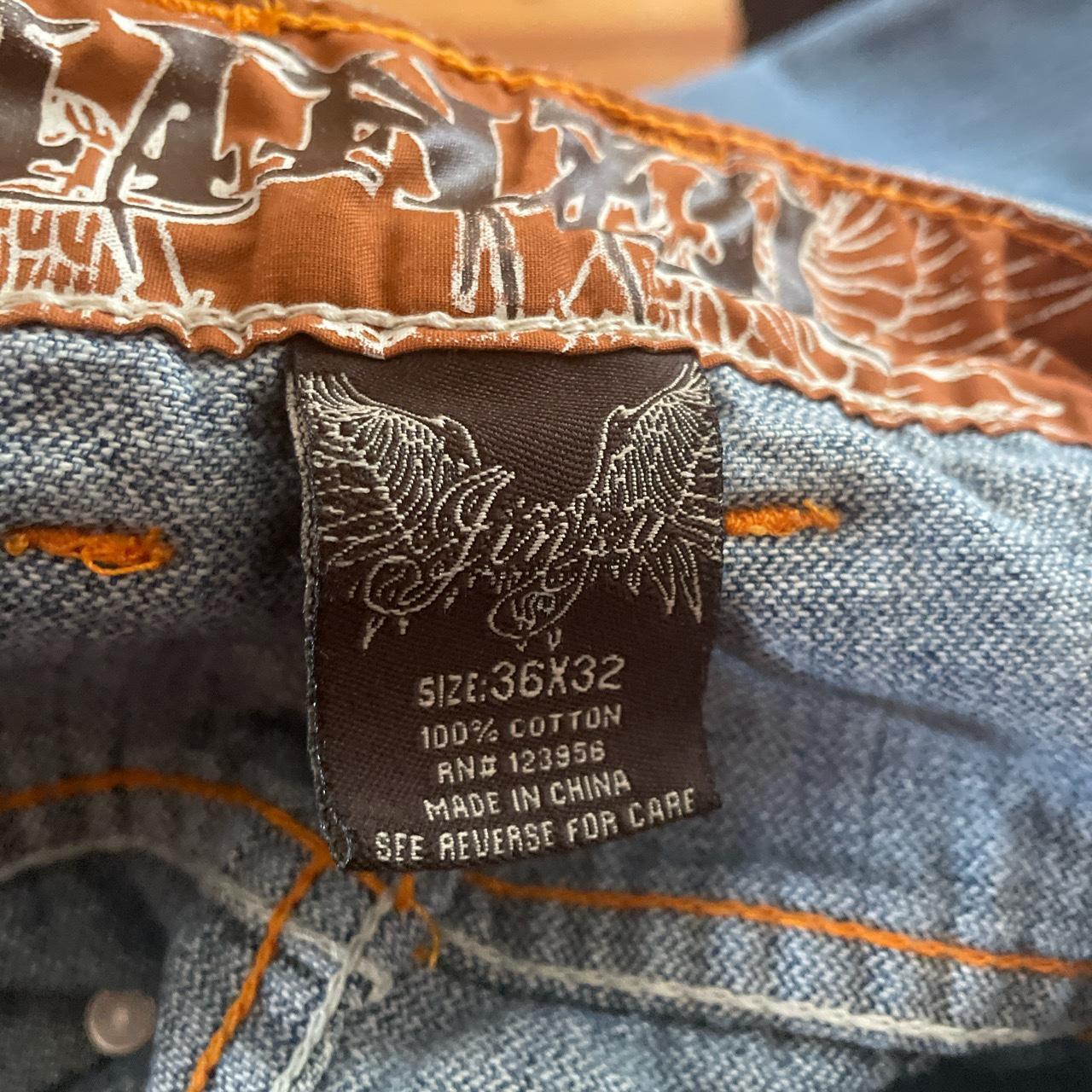 Y2k Grunge Cross Embroidered Jeans Denim Jeans with... - Depop