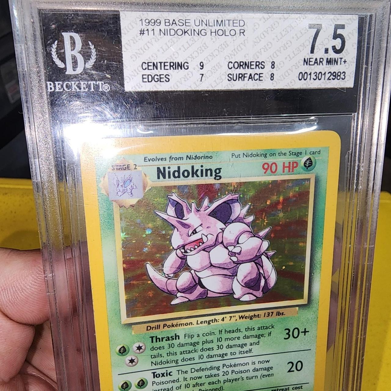 1999 Nidoking base unlimited Pokémon card beckett... | Depop