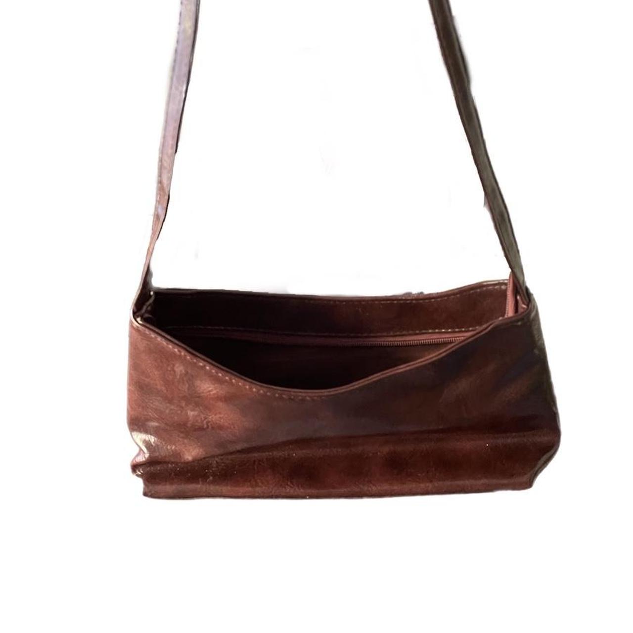 Thrifted, Dark red, leather, shoulder bag. (No... - Depop