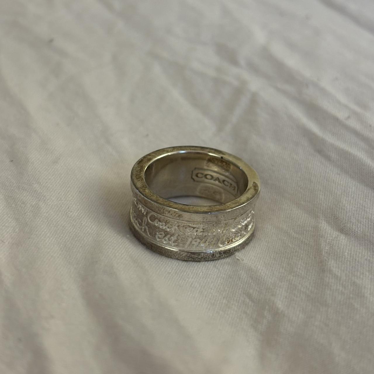 coach silver ring approx. size 7 #coach #jewelry... - Depop