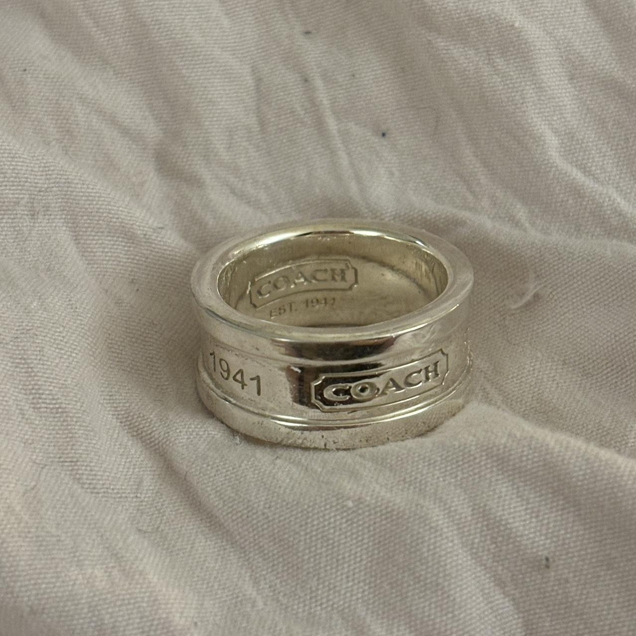 coach silver ring approx. size 8 #coach #jewelry... - Depop