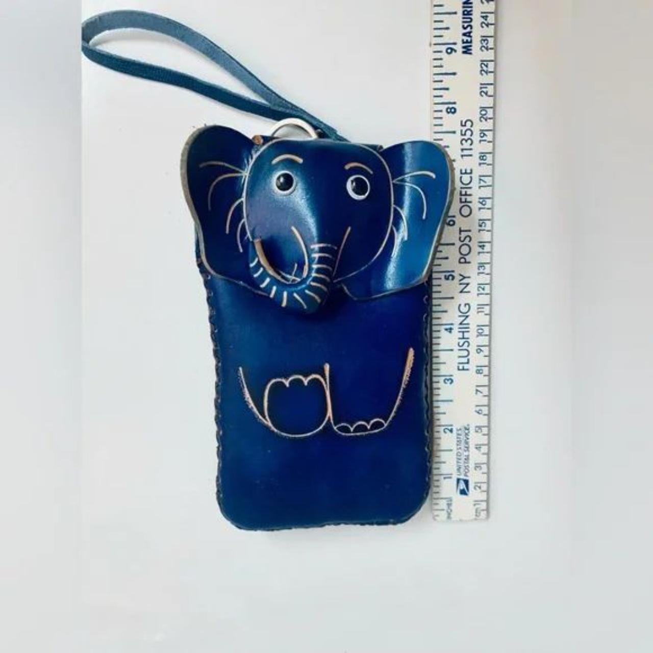 Blue Leather Elephant Handbag. Made by fully... - Depop