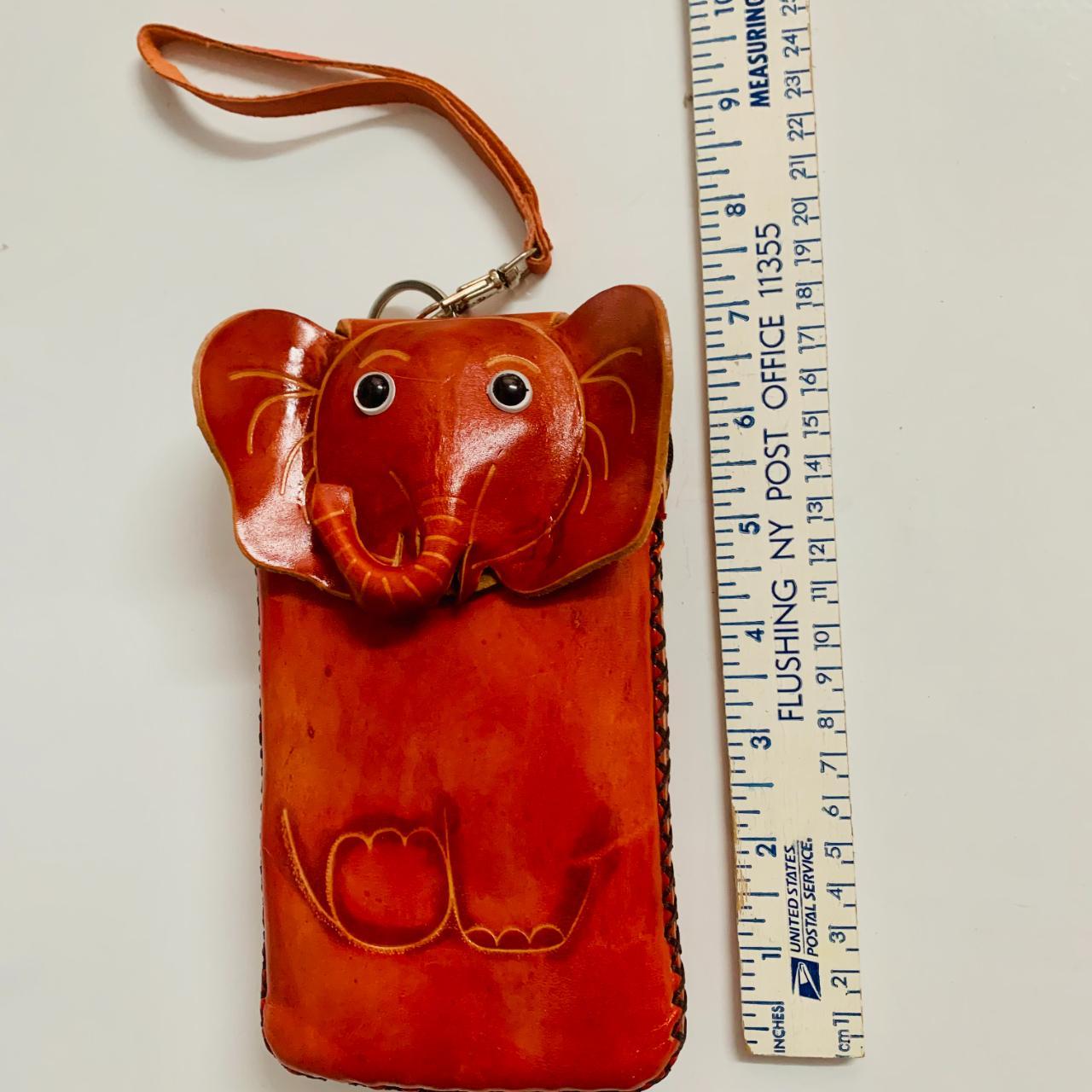 Orange Leather Elephant Handbag. Made by fully... - Depop