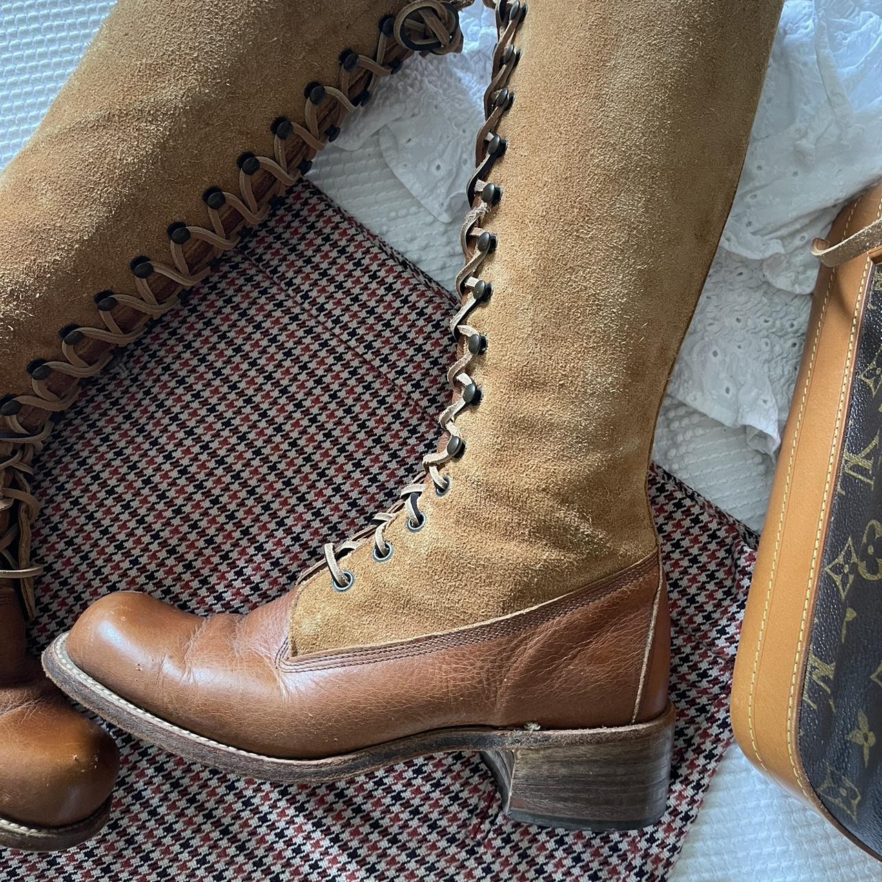 FRYE | Black Label Lace Up Campus Boots This rare... | Depop