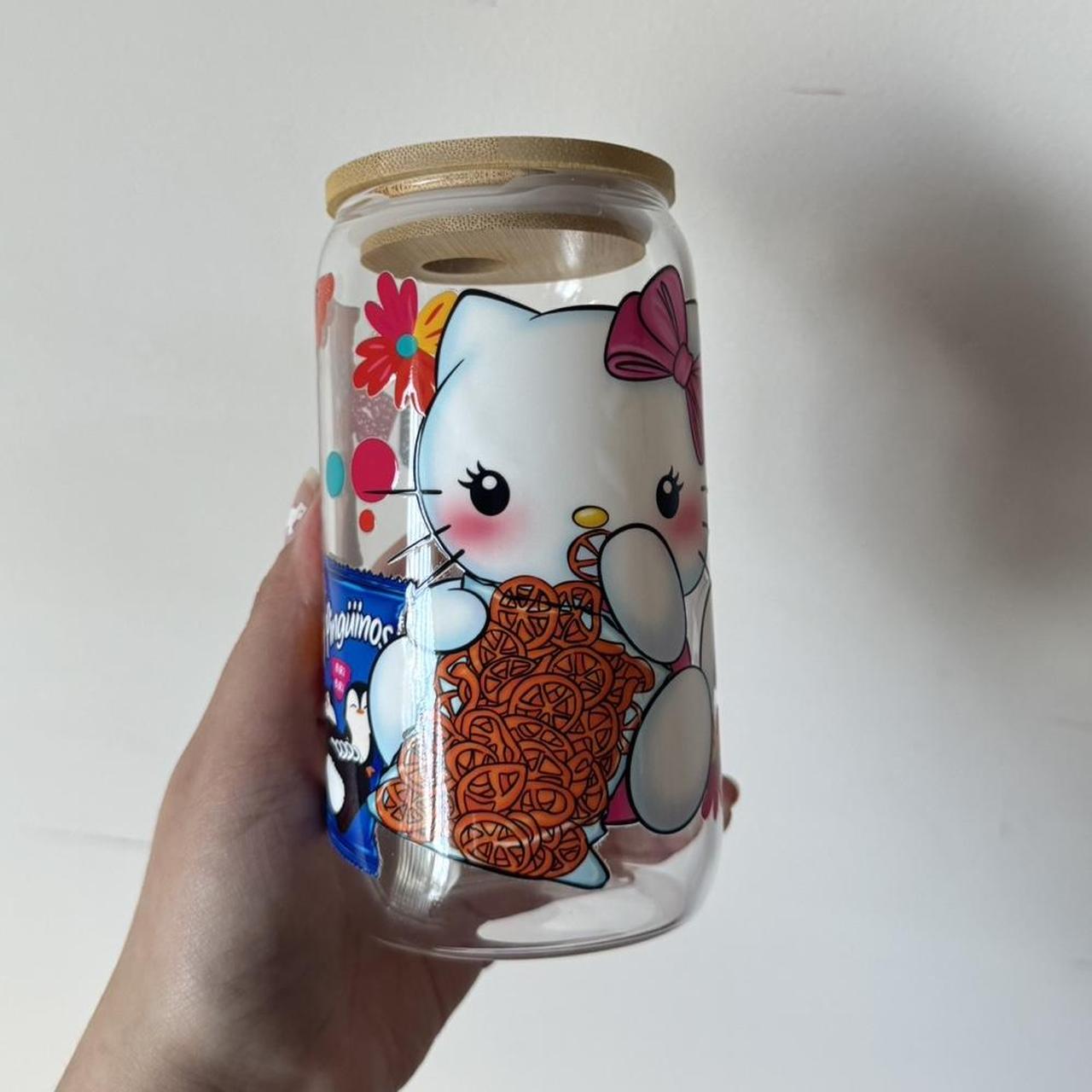 Hello kitty glass cup (for more designs follow my... - Depop