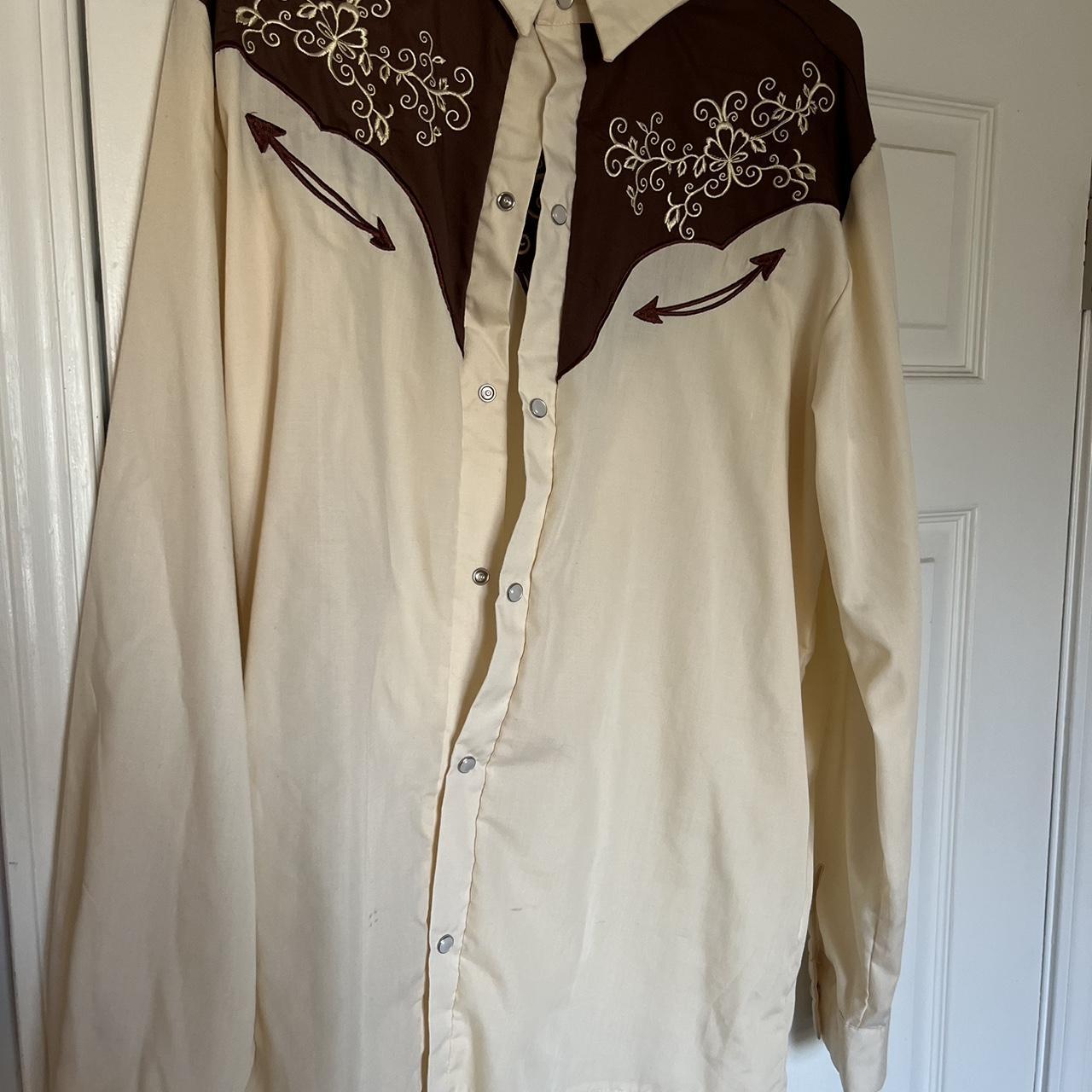 Button up cowboy shirt size large - Depop