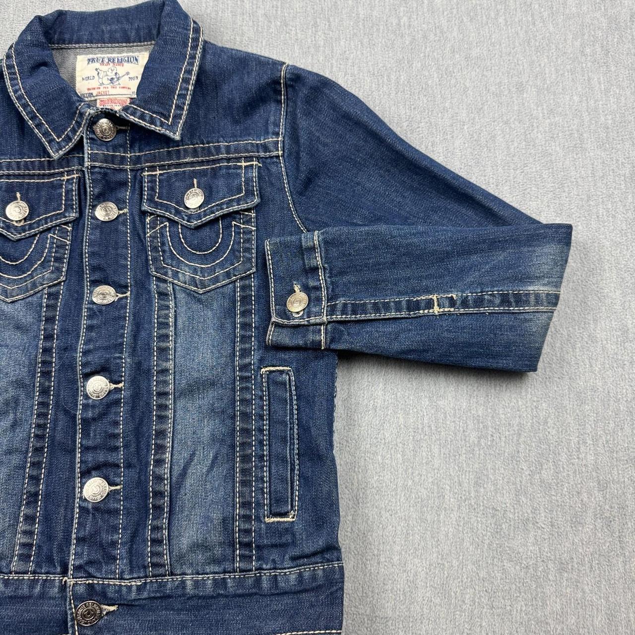 True Religion Jacket Youth Boys Medium Blue Denim... | Depop
