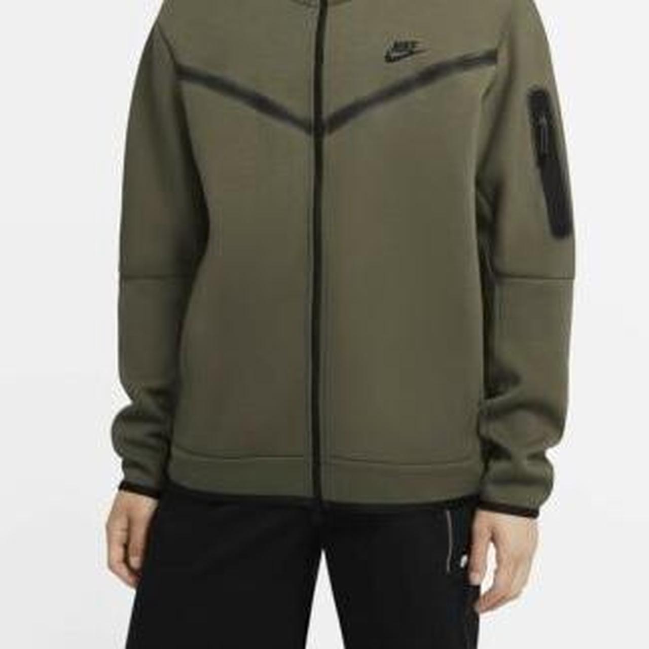 Large Dark Olive Green Nike Tech Fleece (barley... - Depop