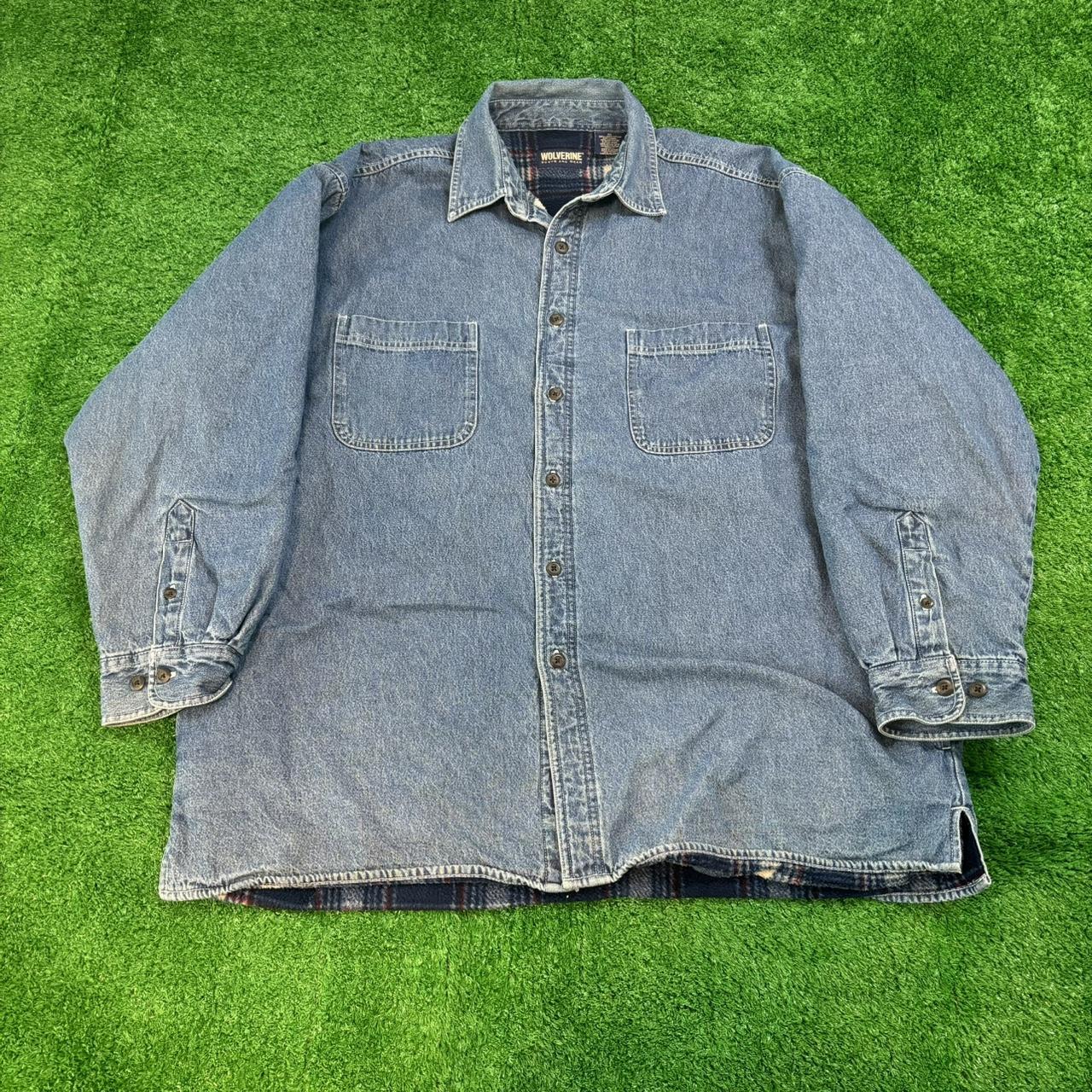 Vintage Denim Workwear Jacket Brand: Wolverine... - Depop