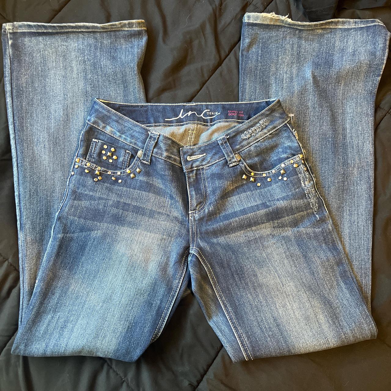 Very cute bedazzled boot cut jeans - Depop