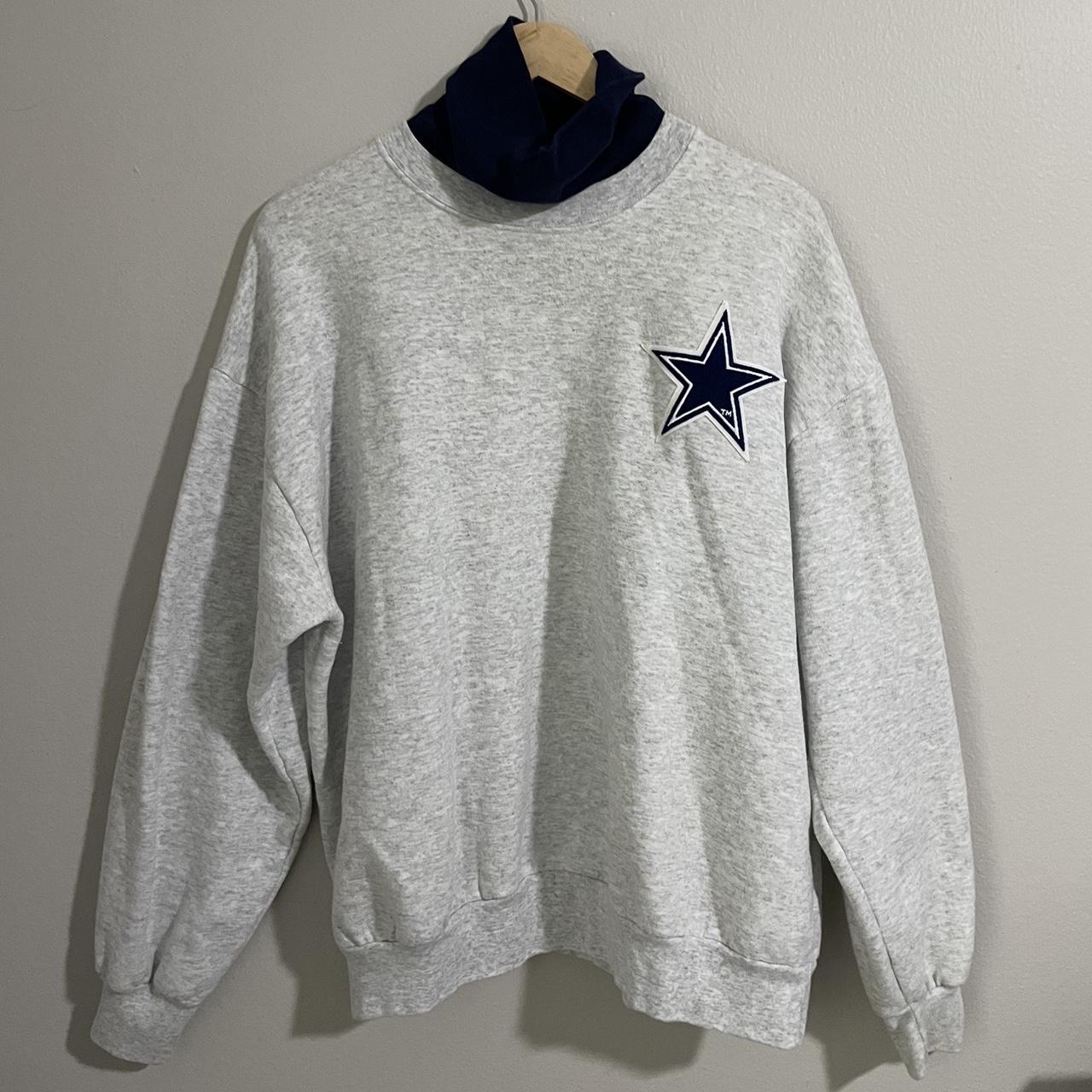 Vintage Dallas Cowboys Turtleneck Hoodie Size XL - Depop