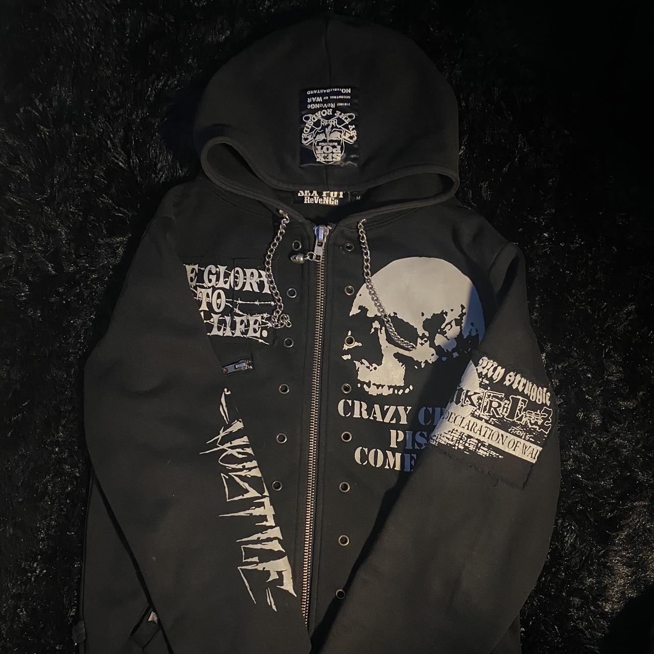 Sexpotrevenge Punk Skull hoodie ... - Depop