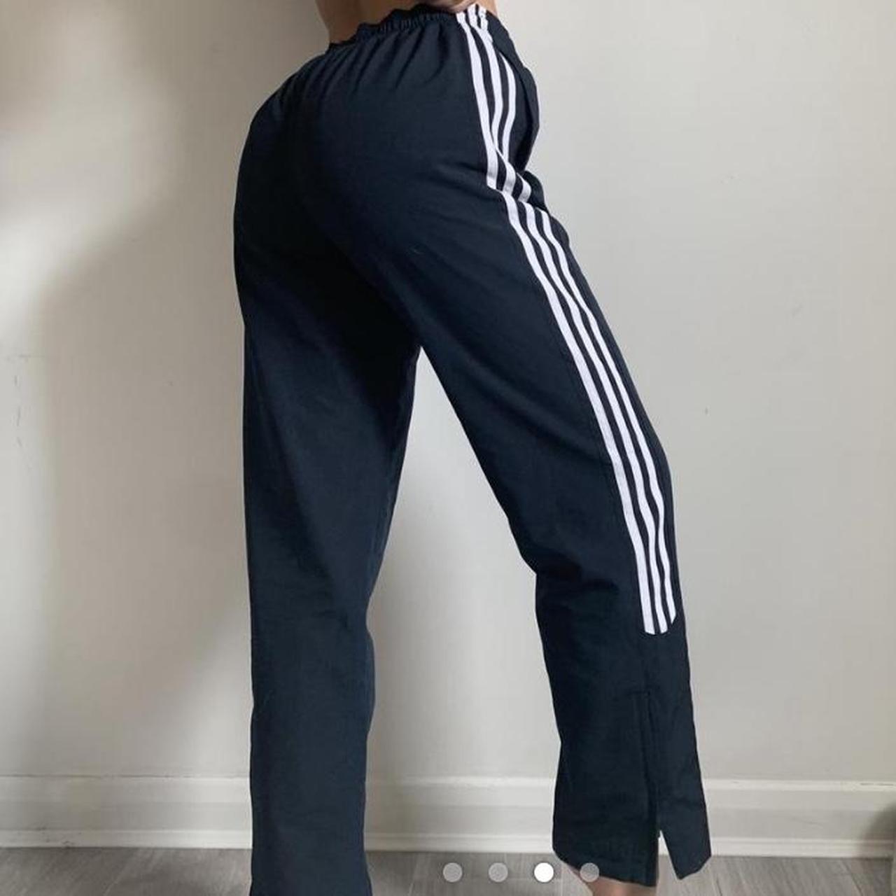Navy Adidas Tracksuit Tracky Bottoms Navy blue and... | Depop