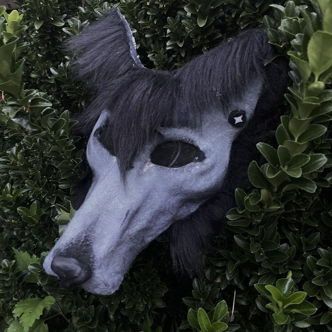 Black and grey wild wolf mask! - Line, felted,... - Depop