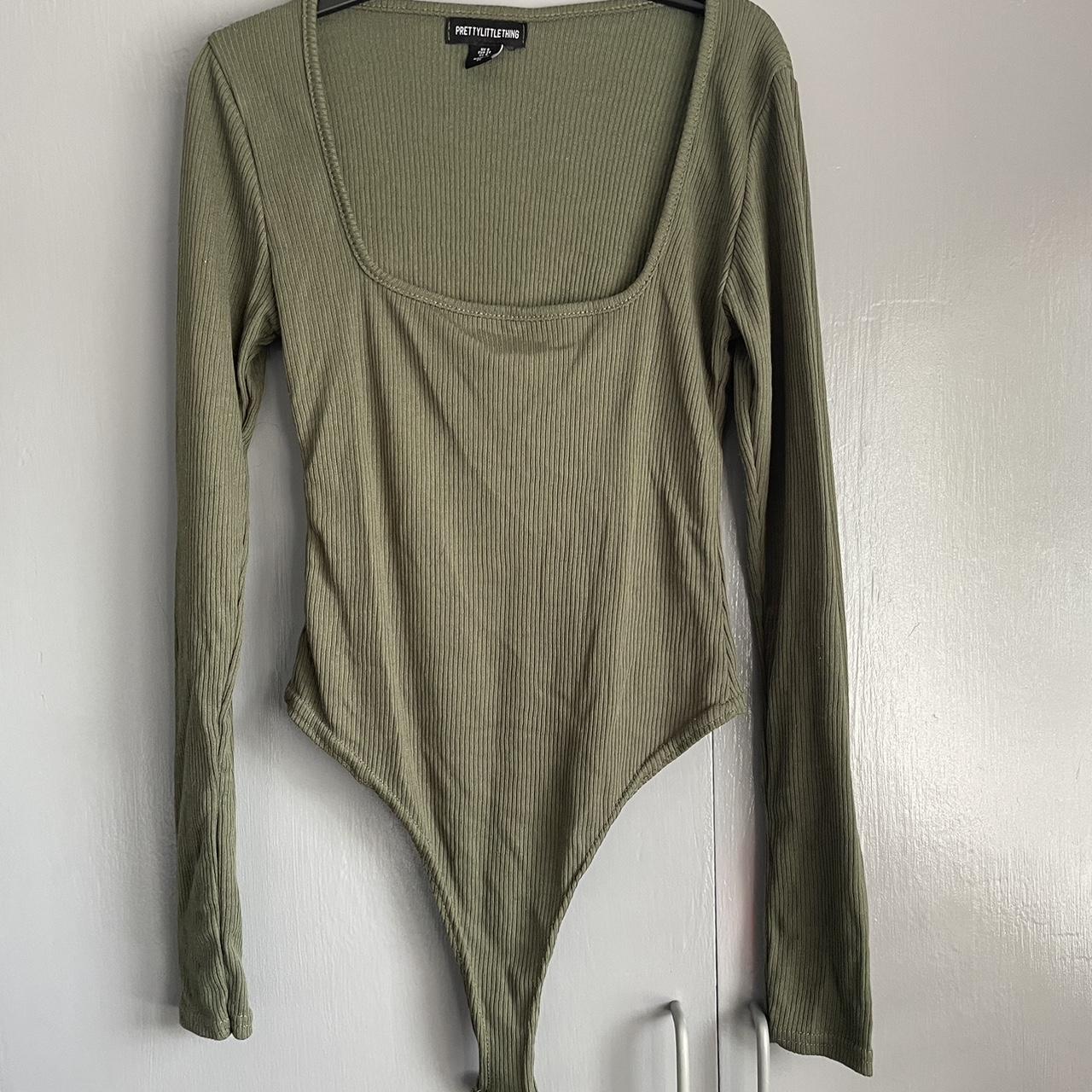 PLT Green Body Suit size 8 worn once open to... - Depop