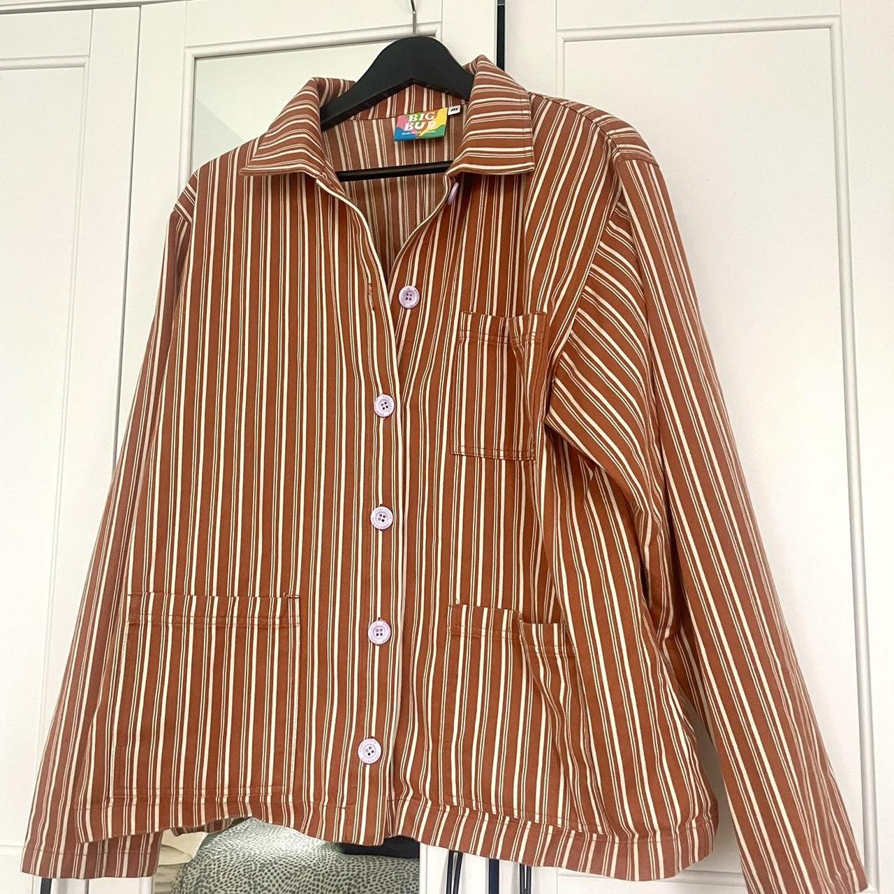 Big Bud Press Work Jacket! Dark Orange and White... - Depop