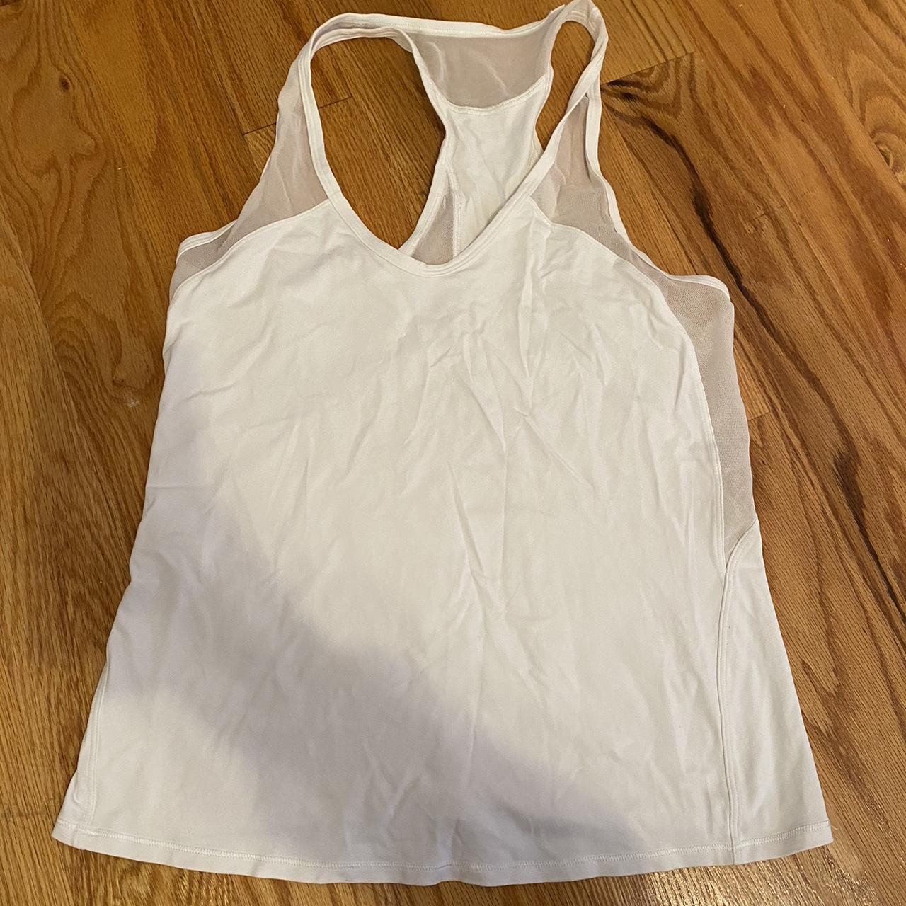 Lululemon White Racerback Tank, size 6 - Depop
