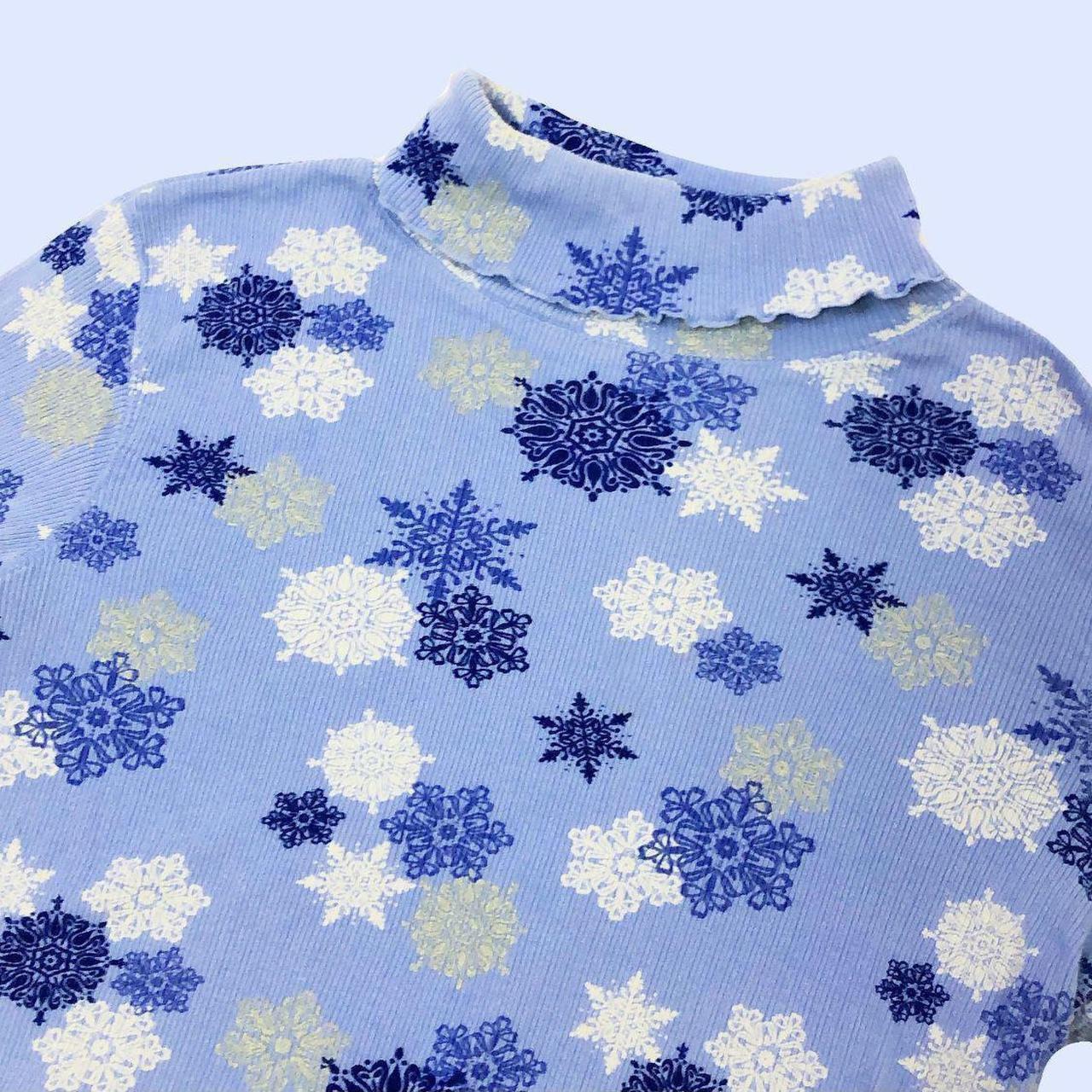 ️Blue Snowflake Turtleneck ️ 💙Awesome Y2K baby blue... - Depop