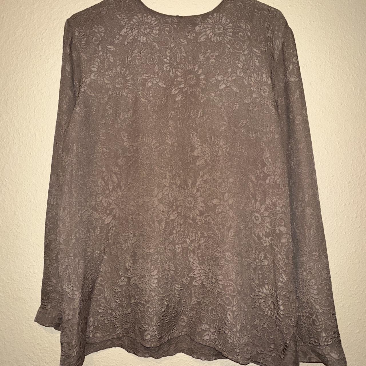 Rafaella embellished brown blouse | Size S |... - Depop