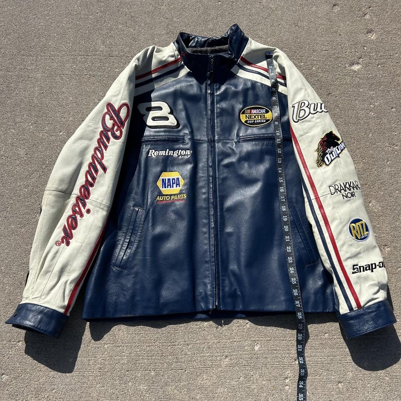 Vintage dale Earnhardt jr leather racing jacket... | Depop