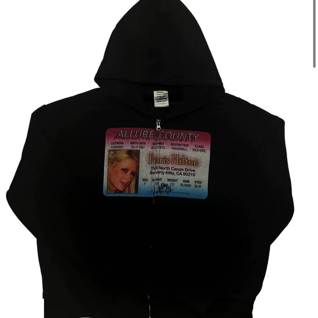 Allure County Black Hilton Hoodie Zip up XL in... - Depop