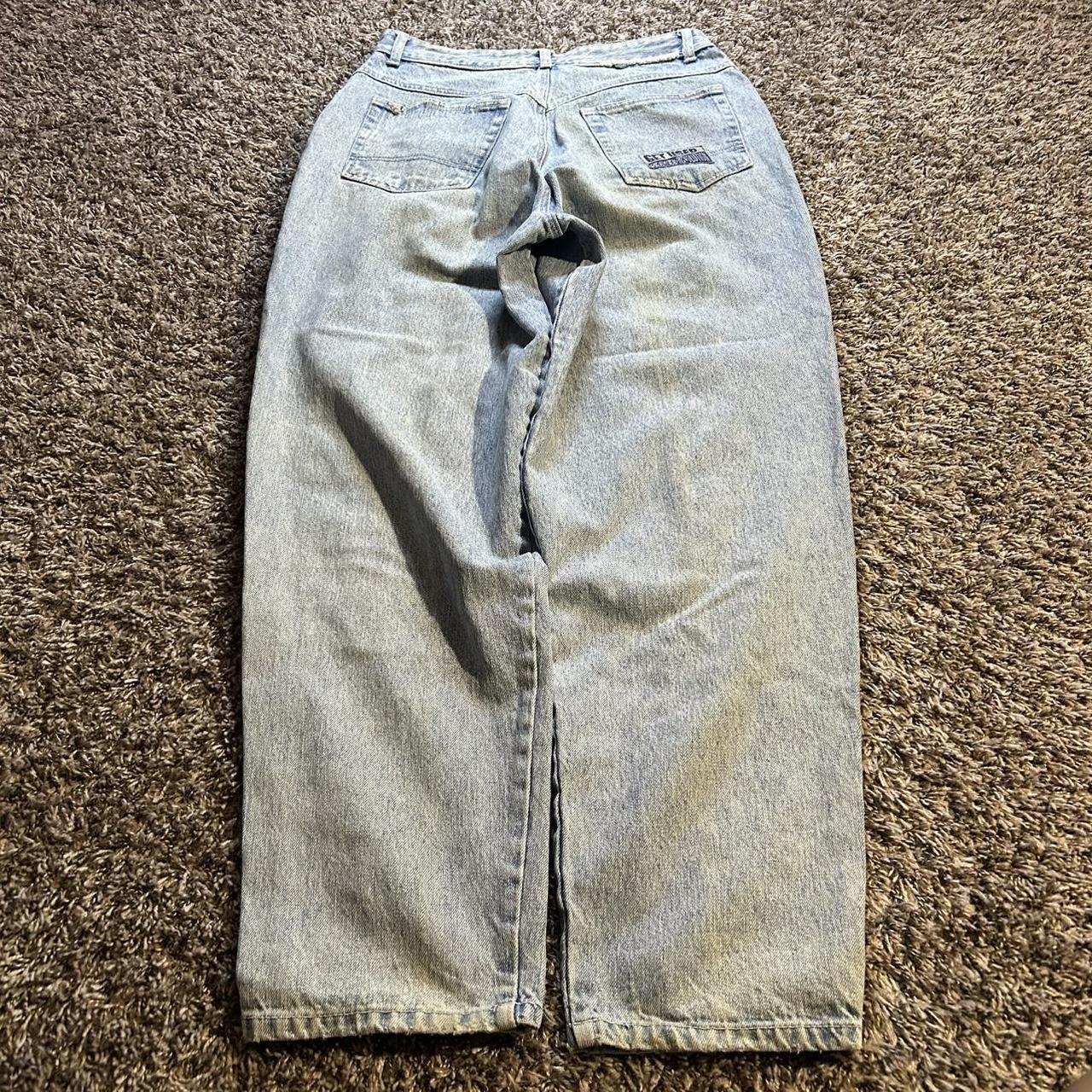 Vintage 90s Light blue washed Get used Denim jeans... | Depop