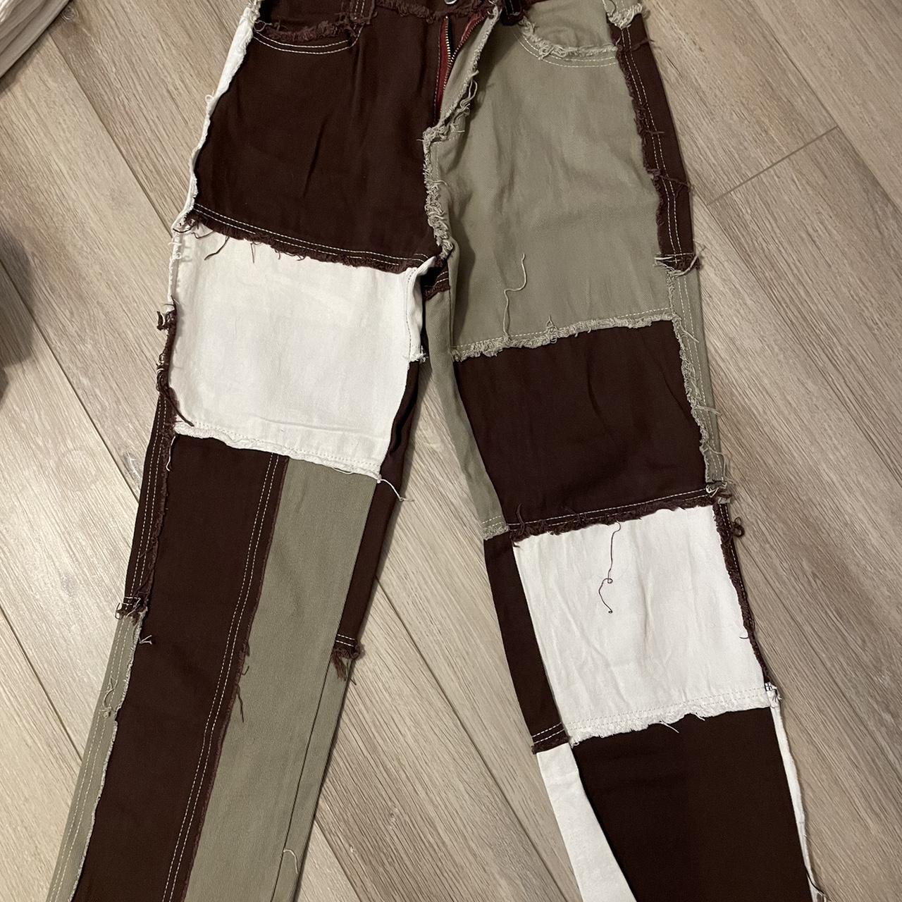 Shein patchwork jeans, worn once - Depop