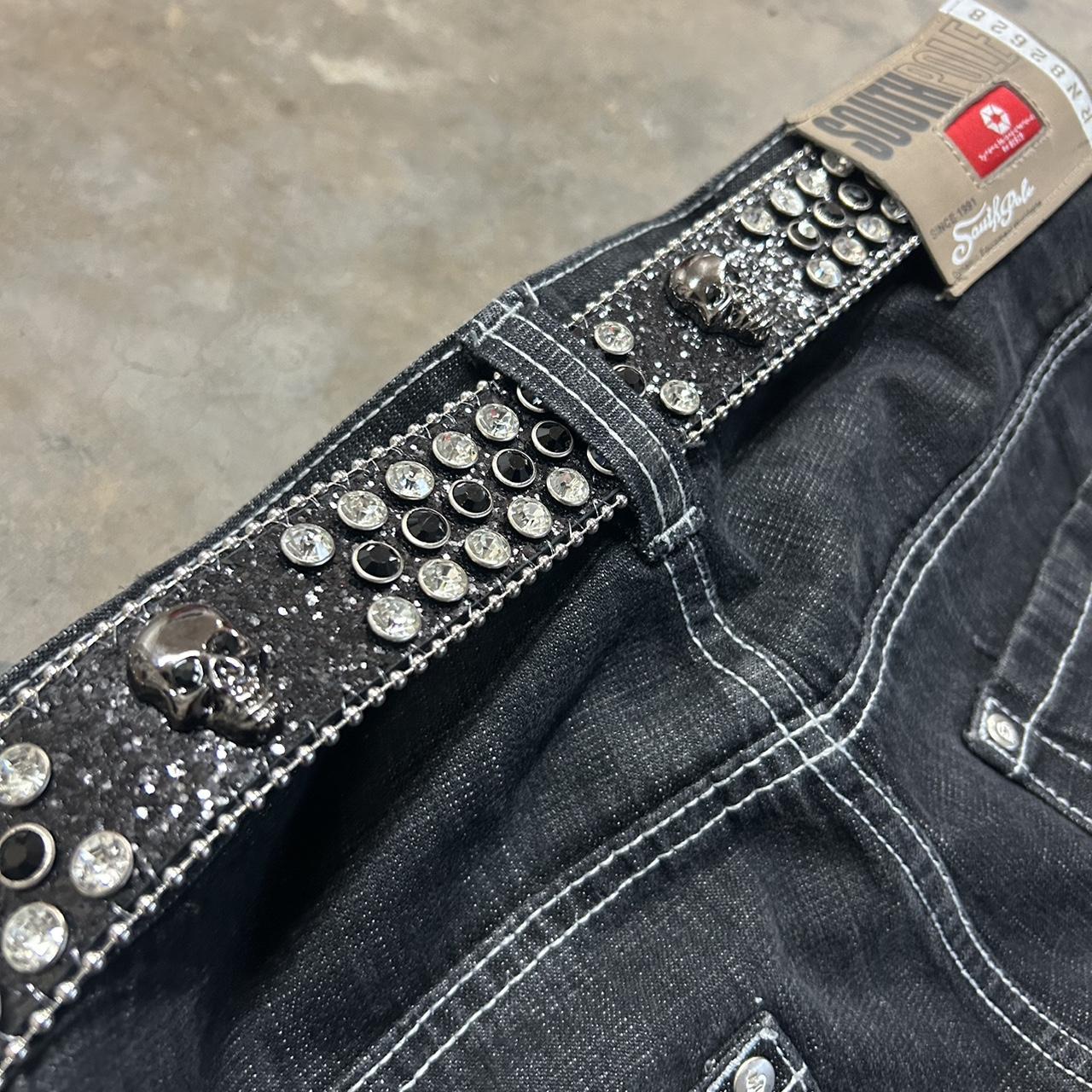 2000s Y2K BB BELT-LIKE SKULL STUDDED BELT DM... - Depop