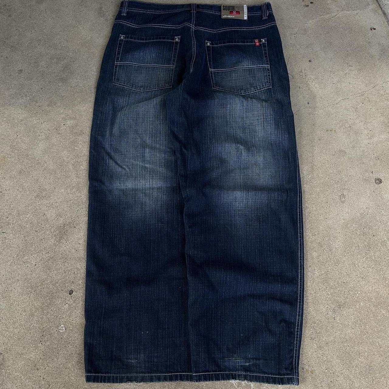 southpole red tab jeans DARK blue + grunge... - Depop