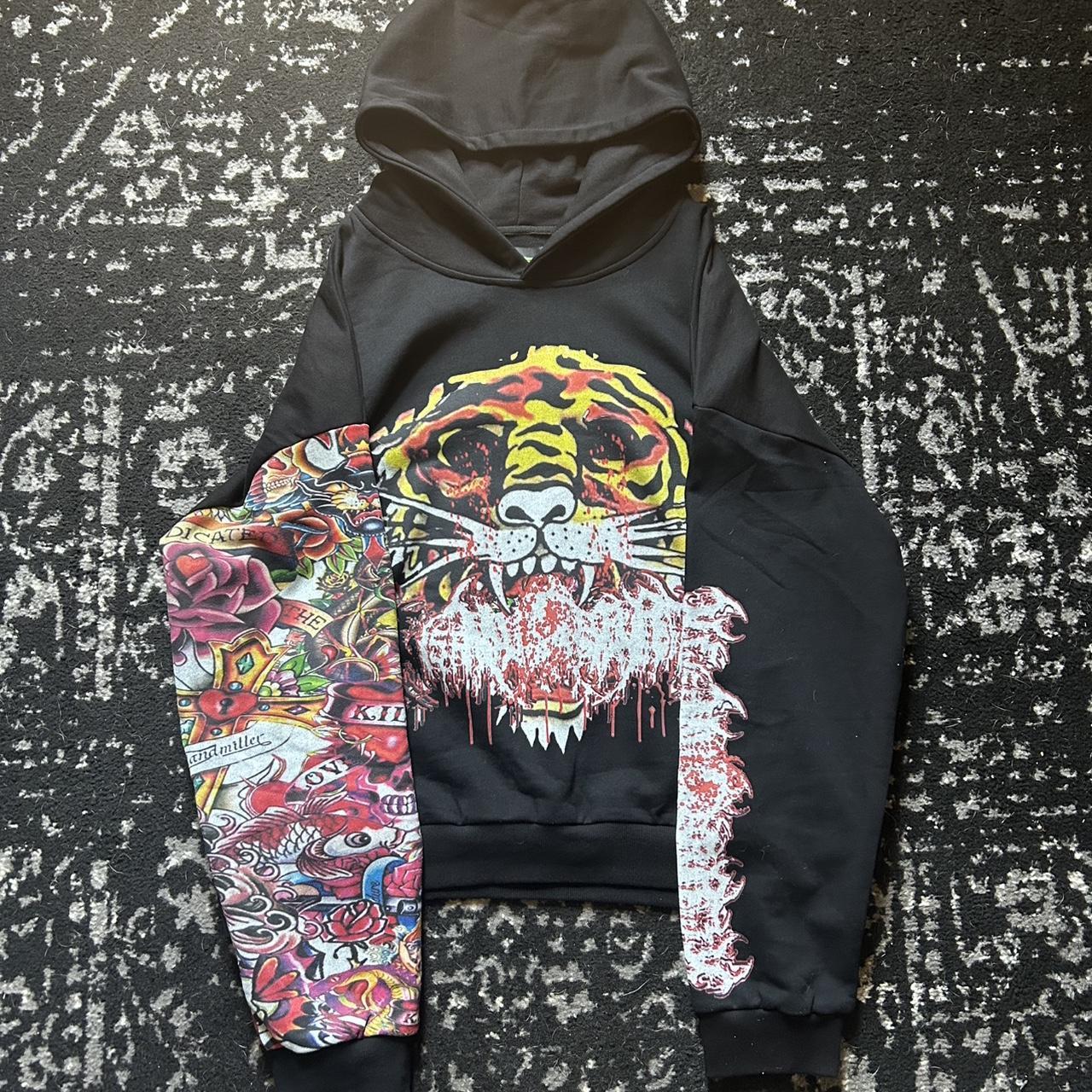 Droland miller ed hardy inspo hoodie no offers firm... | Depop
