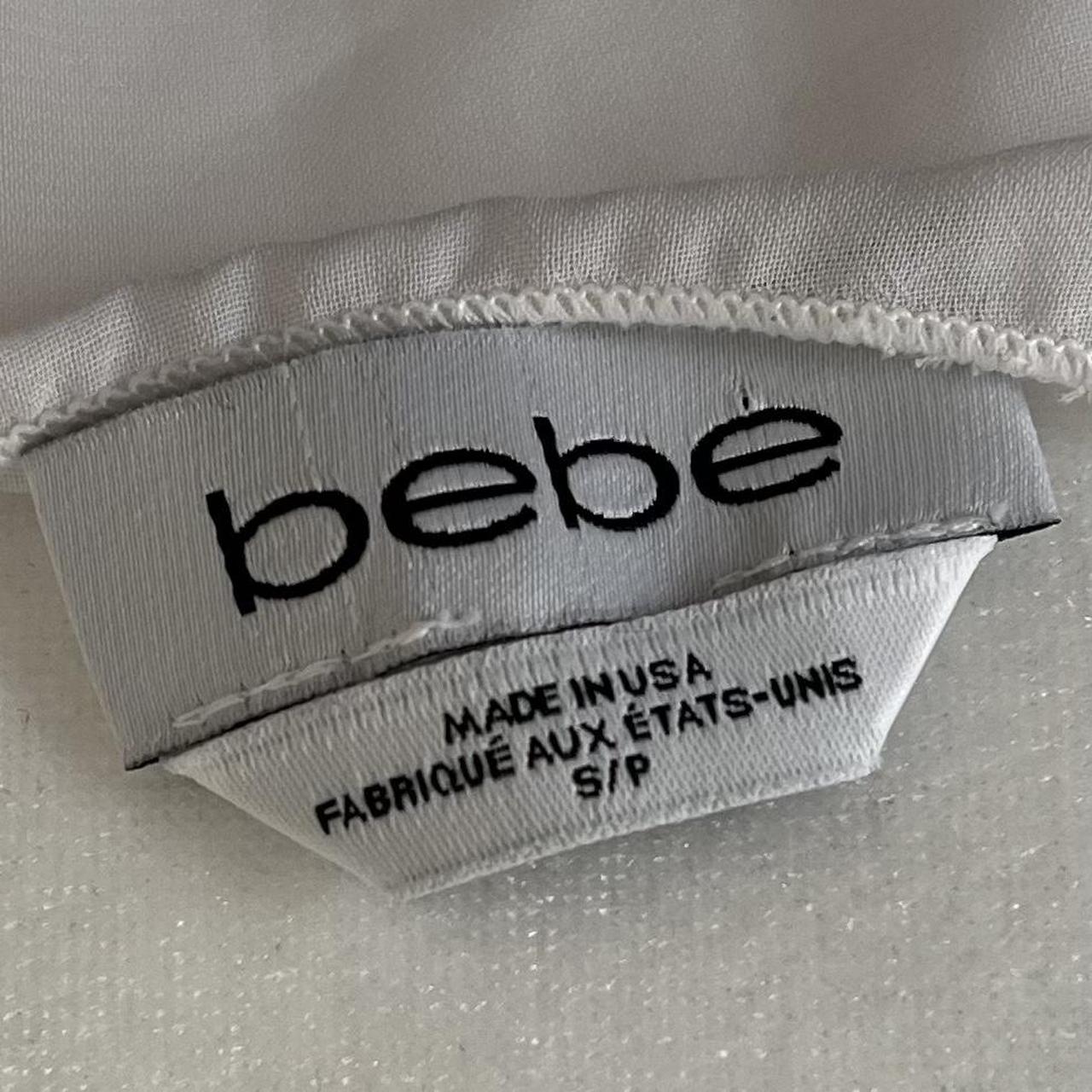 White BEBE shirt Size: S Brand: BEBE Description:... - Depop