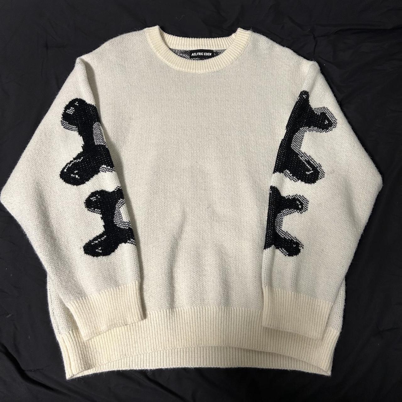 Aelfric Eden Skeleton Pattern Knit Sweater - Depop