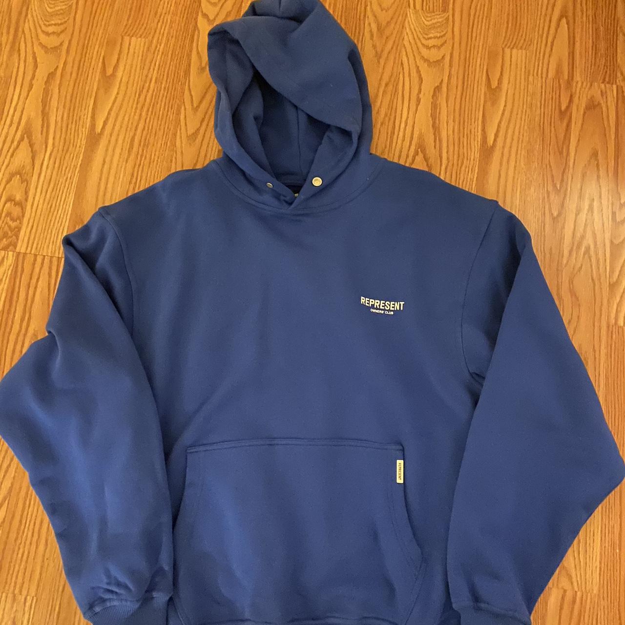 Represent Hoodie Blue Size S (baggy fit) Never Worn! - Depop