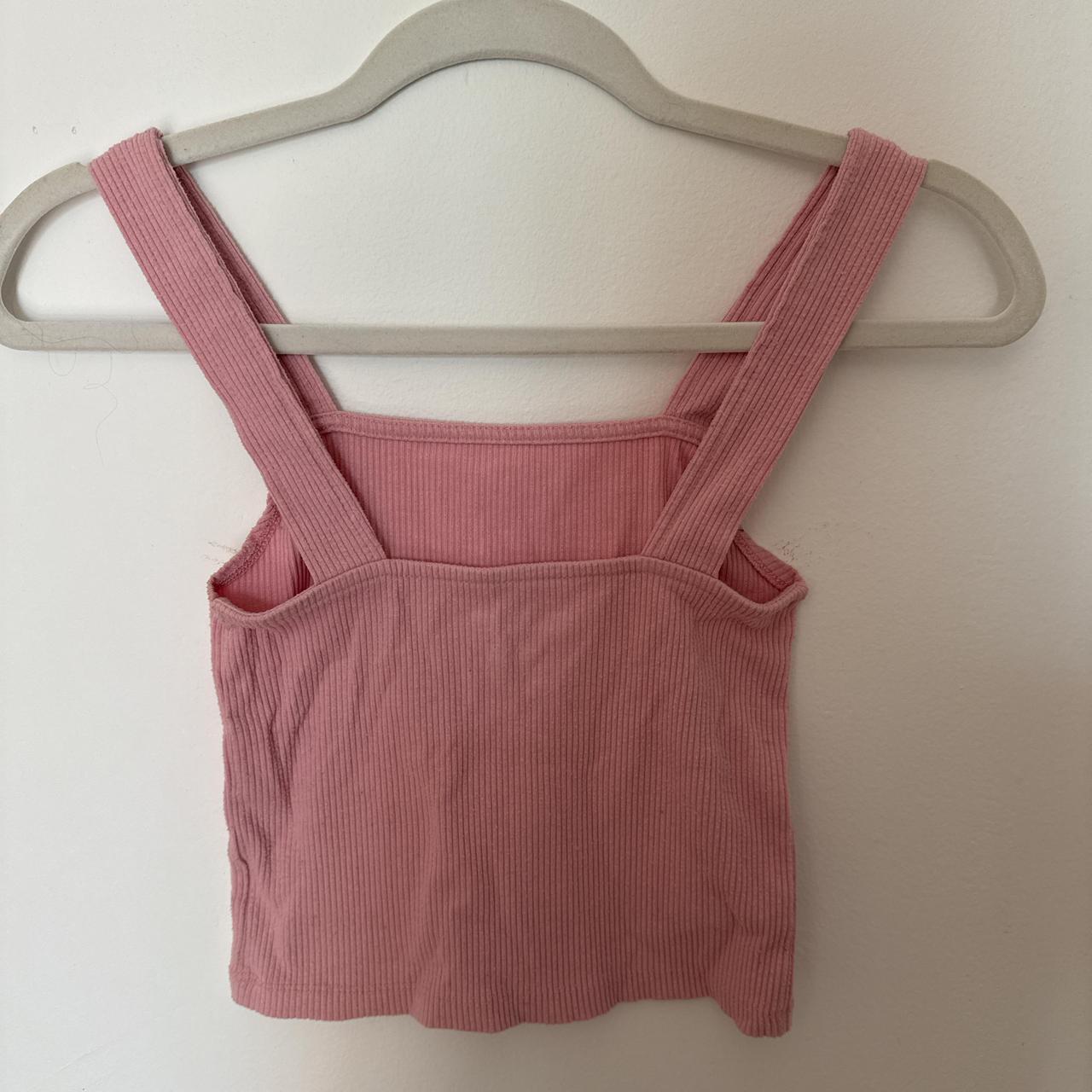 American Eagle pink ribbed crop top | Depop